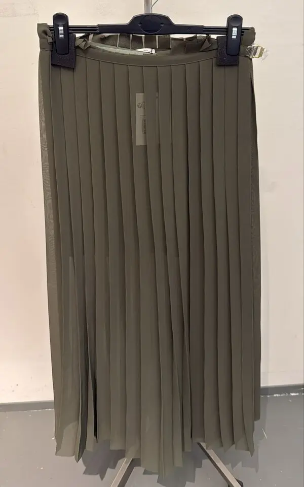 AMI Paris High-waisted Pleated Maxi Skirt - Green