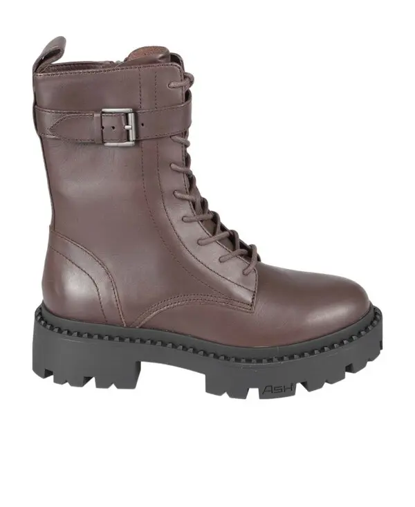 Ash Lace Up Short Boots With Buckle Detail