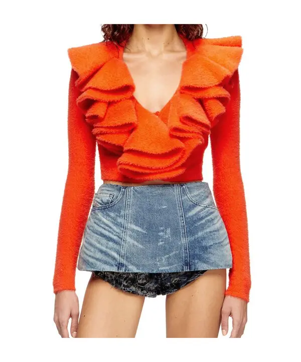 DIESEL® M-inge Plush Cardigan - Red