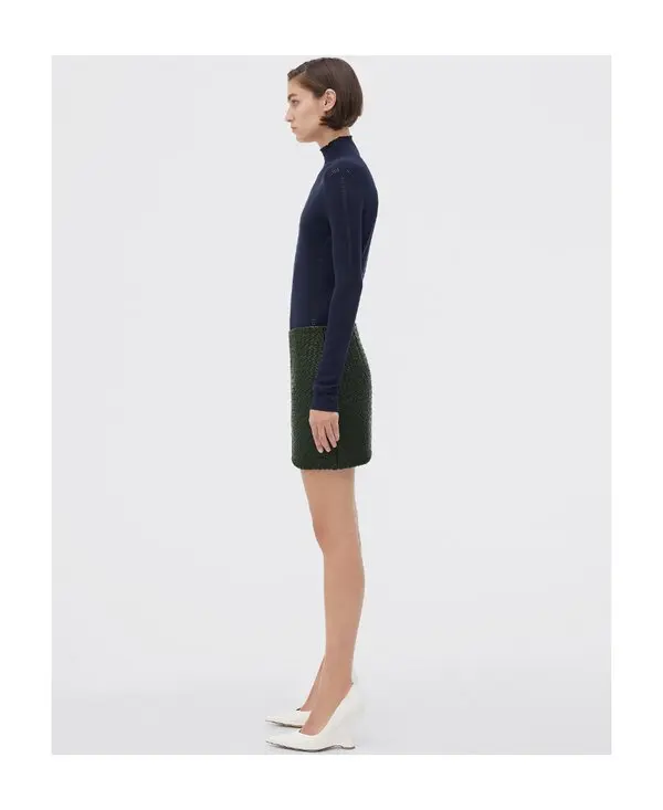 Bottega Veneta Intrecciato Leather Mini Skirt