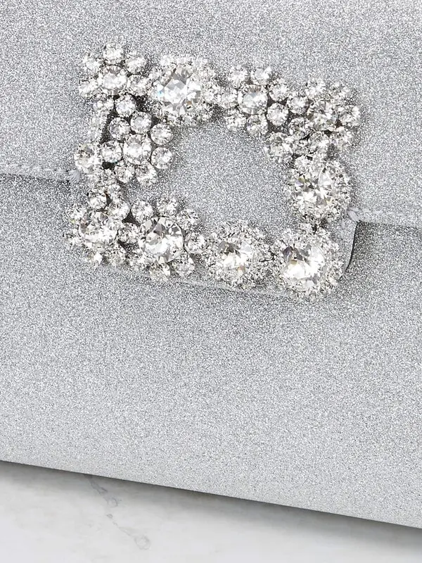 ROGER VIVIER Flower Strass Buckle Clutch Bag