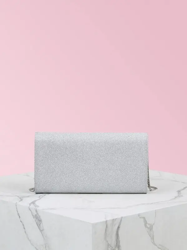 ROGER VIVIER Flower Strass Buckle Clutch Bag