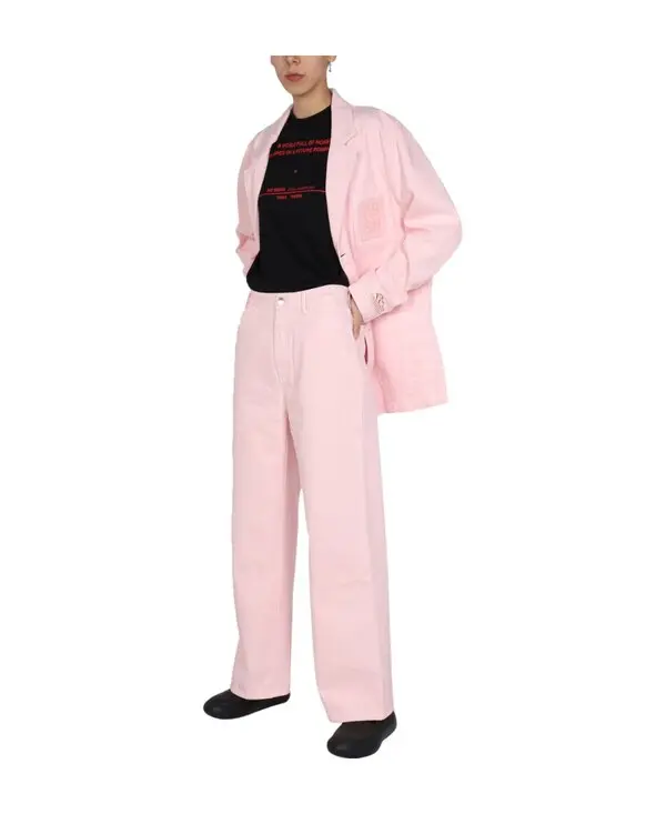 Raf Simons Relaxed Fit Wide Leg Jeans