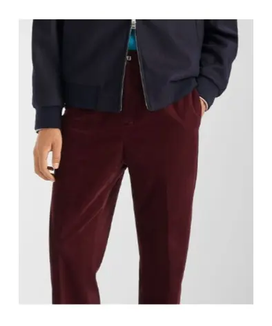 Fendi Straight-leg Corduroy Trousers - Wine Red