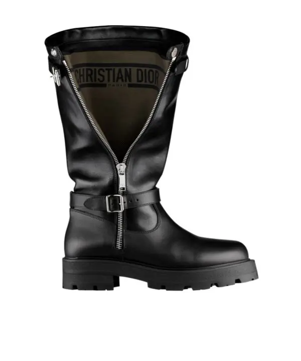 Dior Leather Buckled Zip-up Boots