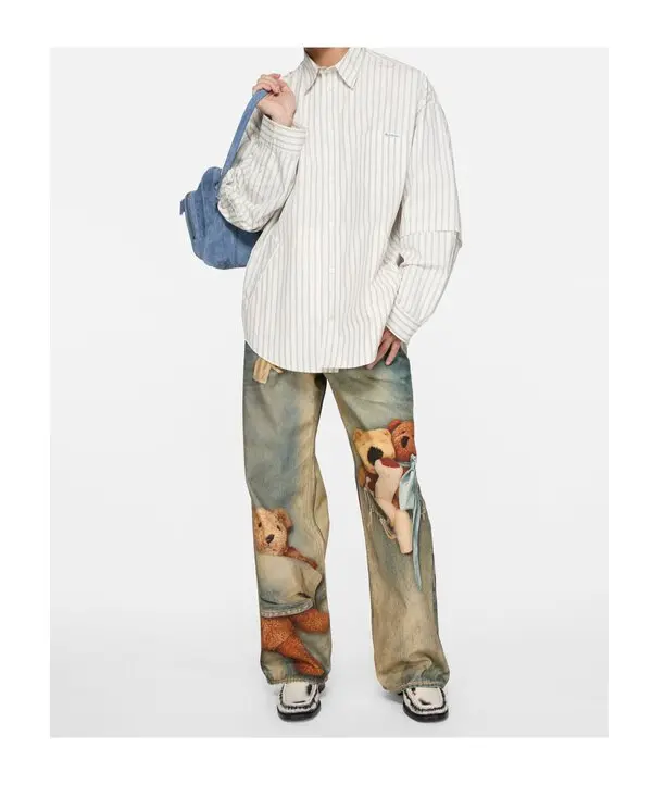 Acne Studios Double Sleeve Button-up Shirt - Gray/gray