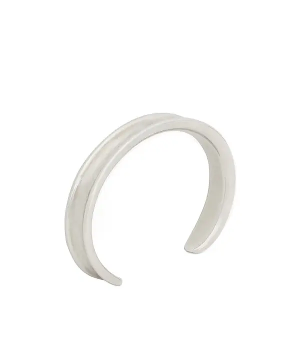 Saint Laurent Groove Cuff In Metal - Oxidized Silver