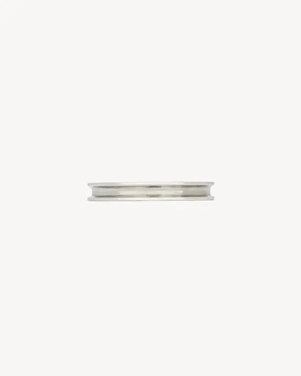 Saint Laurent Groove Cuff In Metal