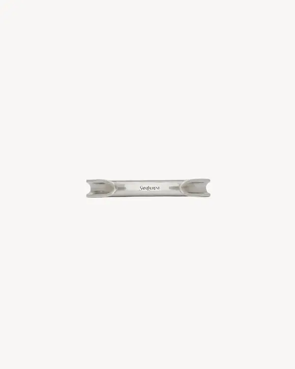 Saint Laurent Groove Cuff In Metal