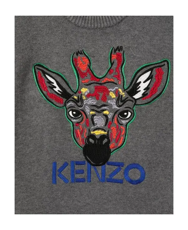 Kenzo Embroidered Giraffe Knitted Dress