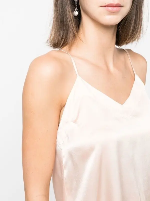 FORTE_FORTE Spaghetti Strap Silk Tank - White