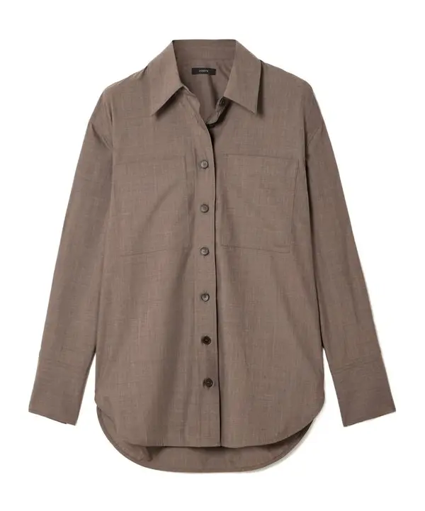 JOSEPH Herold Wool Shirt - Brown