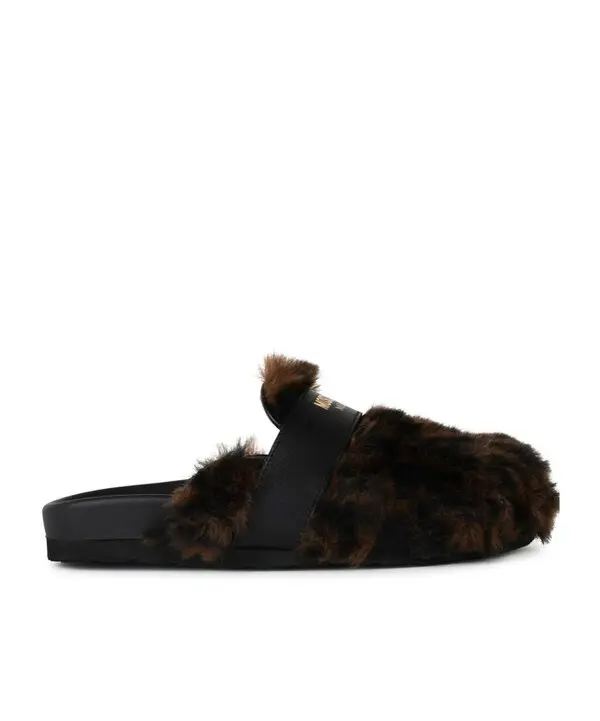 Moschino Animal Printed Slippers - Black