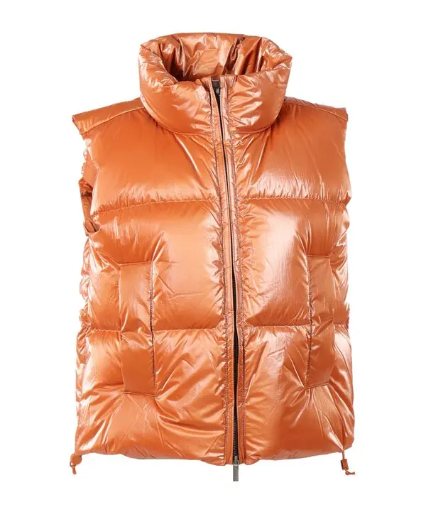 K-WAY Pearly Zip-up Puffed Gilet - Orange