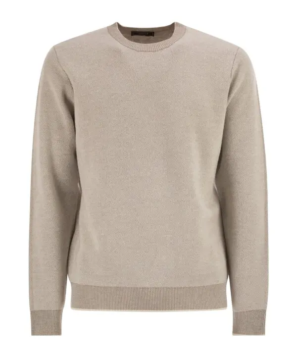 Peserico Textured Crew Neck Knitwear - Nude