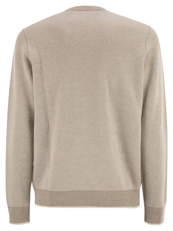 Peserico Textured Crew Neck Knitwear - Nude