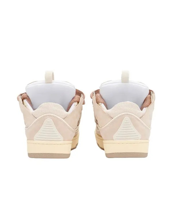 LANVIN Leather Curb Sneakers - Nude