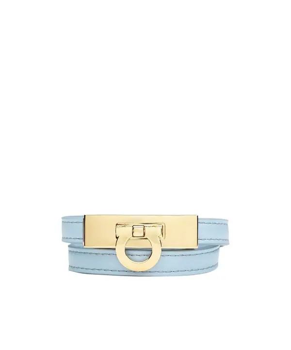 FERRAGAMO Gancini Double Twist Bracelet - Light Blue