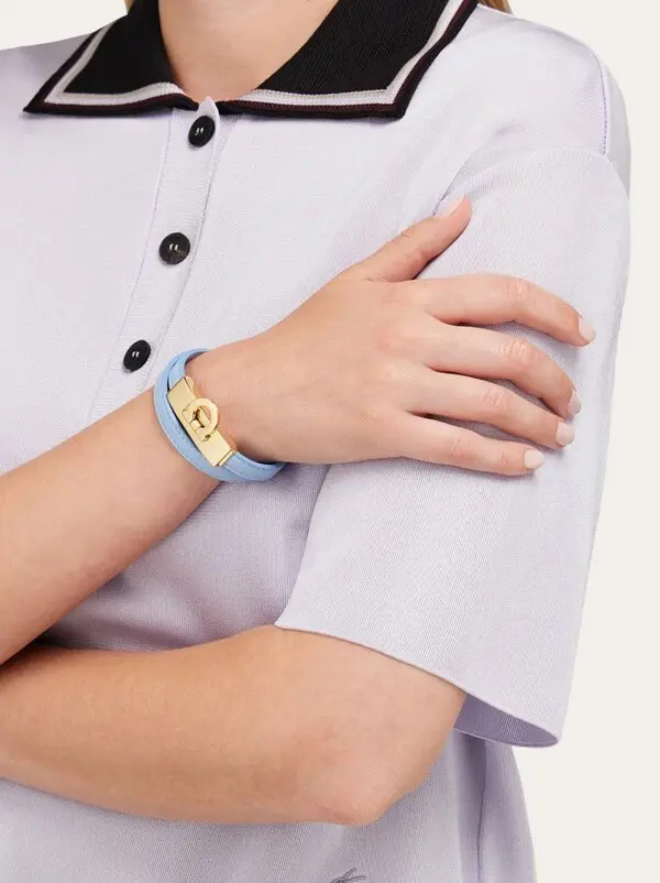 FERRAGAMO Gancini Double Twist Bracelet - Light Blue