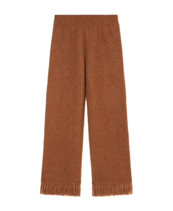 Alanui Fringe-detail Knit Trousers - Brown