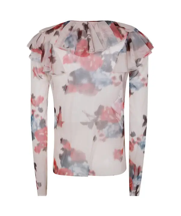 Philosophy Di Lorenzo Serafini Tulle Flower Printed Blouse