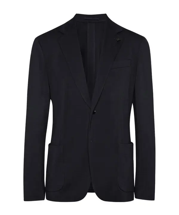 LARDINI Wool Blazer With Drawstring Waist - Black