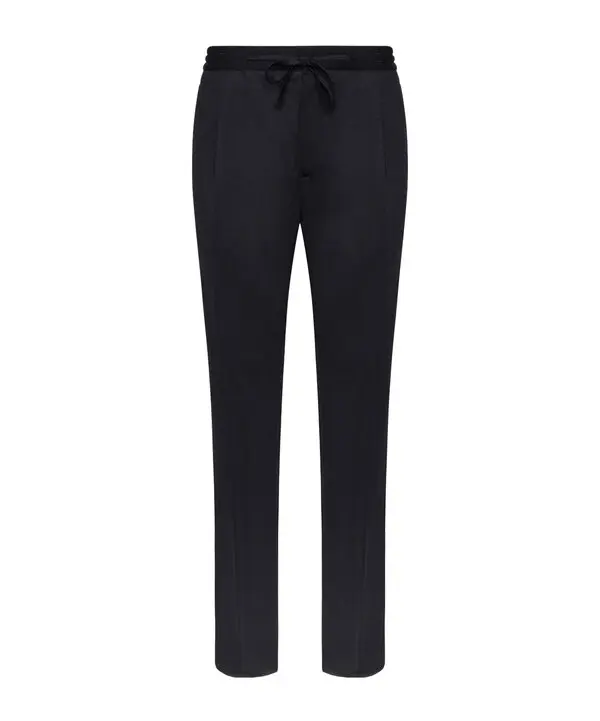 LARDINI Wool Blazer With Drawstring Waist - Black