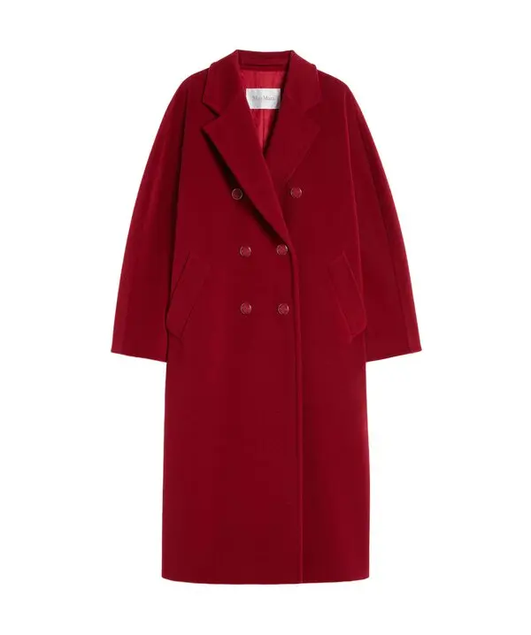 Max Mara Double-breasted Belted Long Coat - Deep Red