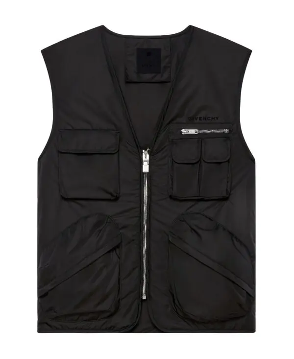 Givenchy Zip-up Logo Embroidered Vest