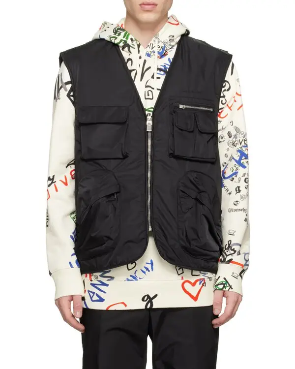 Givenchy Zip-up Logo Embroidered Vest