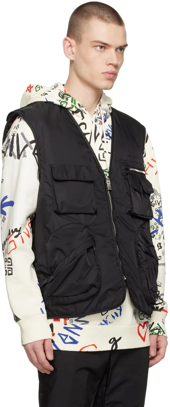 Givenchy Zip-up Logo Embroidered Vest