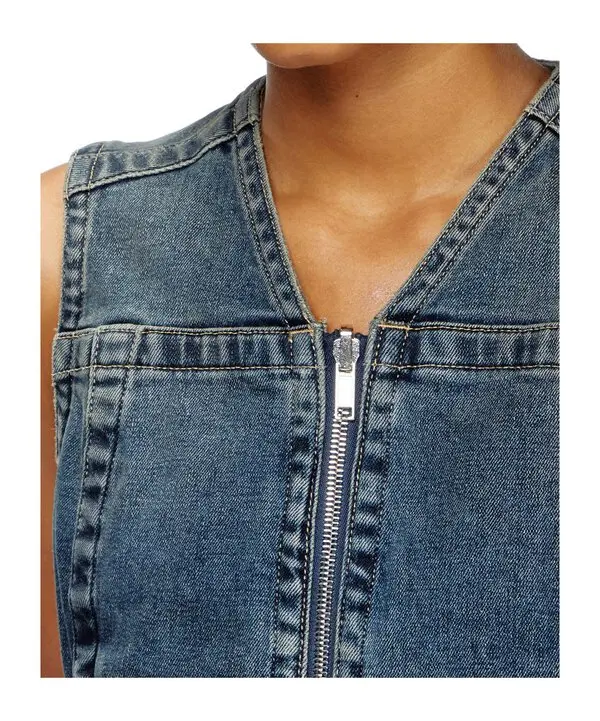 DIESEL® De-proof-re Zipped Denim Vest - Dark Blue