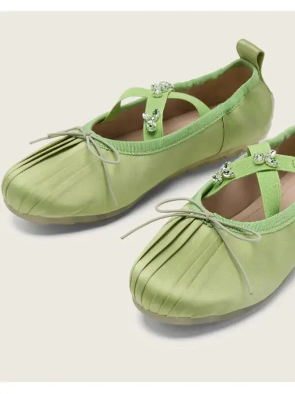 Simone Rocha Bow Ballet Flats - Matcha/mint