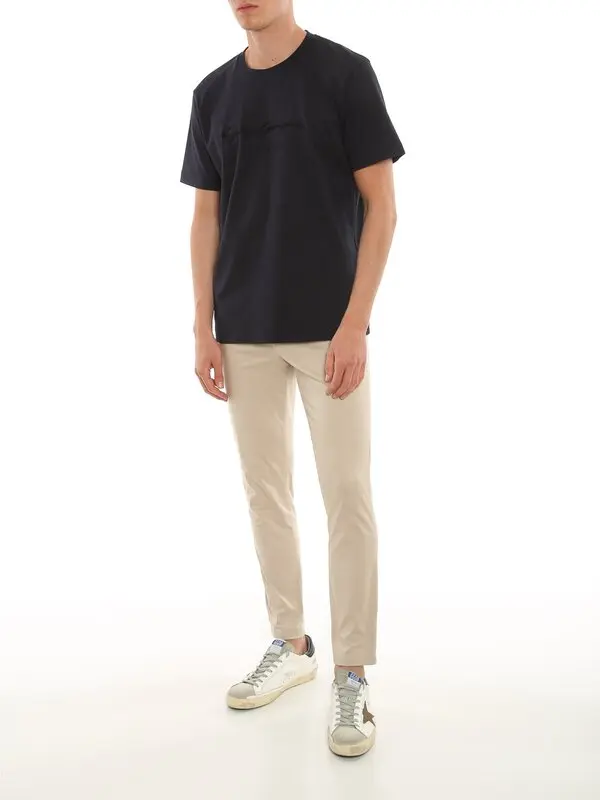 Giorgio Armani Logo Embroidered Crewneck T-shirt - Black