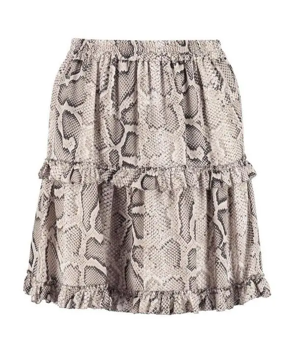 Michael Kors Snakeskin-print Mini Skirt - Nude