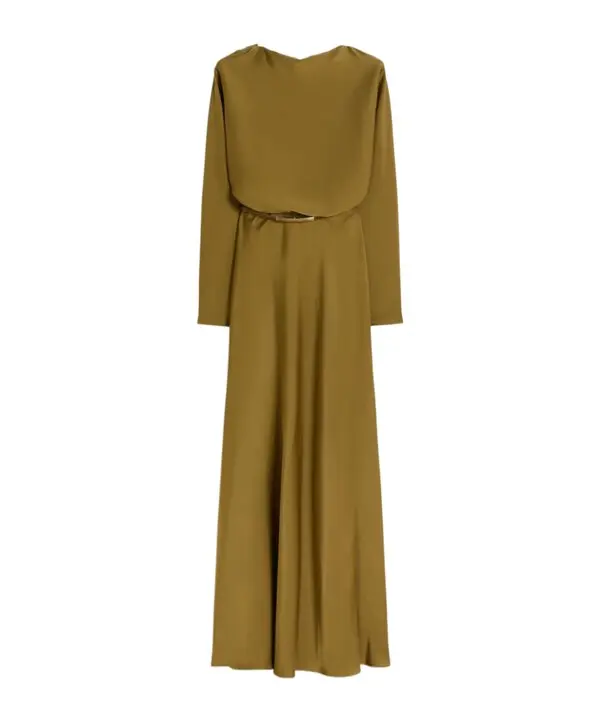 Max Mara Serpentola Long-sleeved Dress - Khaki