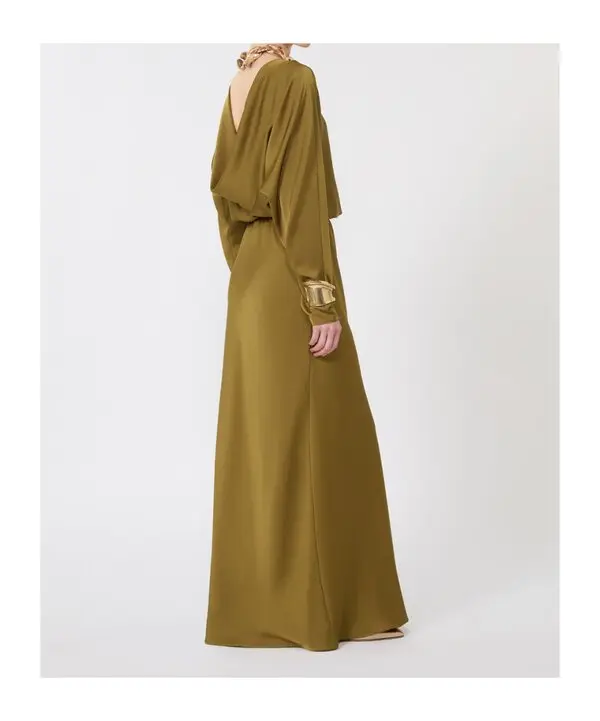 Max Mara Serpentola Long-sleeved Dress - Khaki