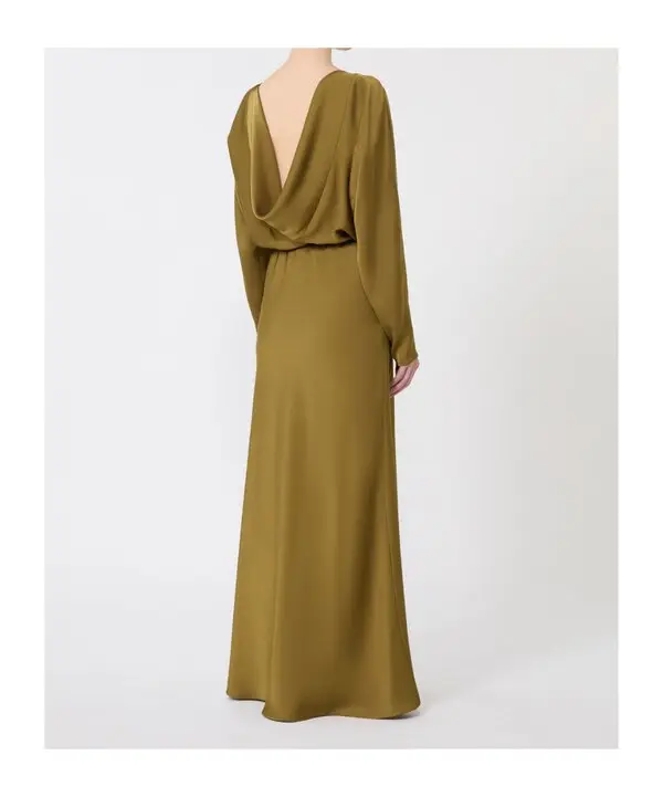 Max Mara Serpentola Long-sleeved Dress - Khaki