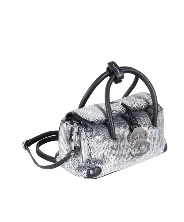 ZANELLATO Double-handled Shoulder Bag With Sequins And Turn-lock Closure - White