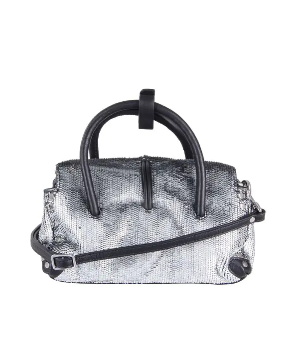ZANELLATO Double-handled Shoulder Bag With Sequins And Turn-lock Closure - White