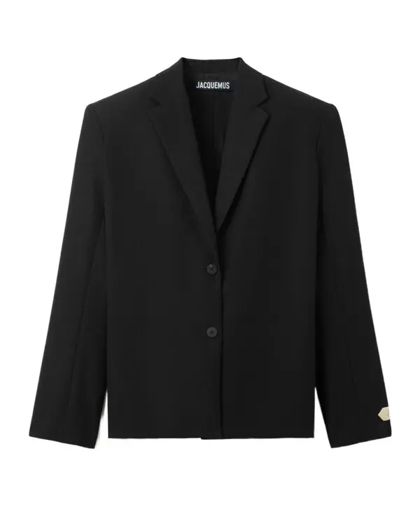 Jacquemus Single-breasted Wool Blazer With Embroidered Patch