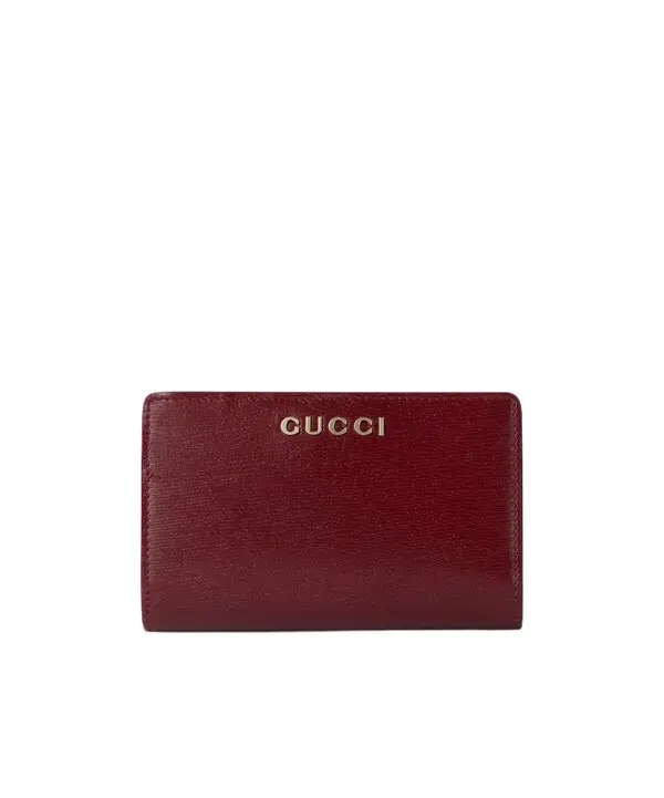 Gucci Logo Script Card Case - Red