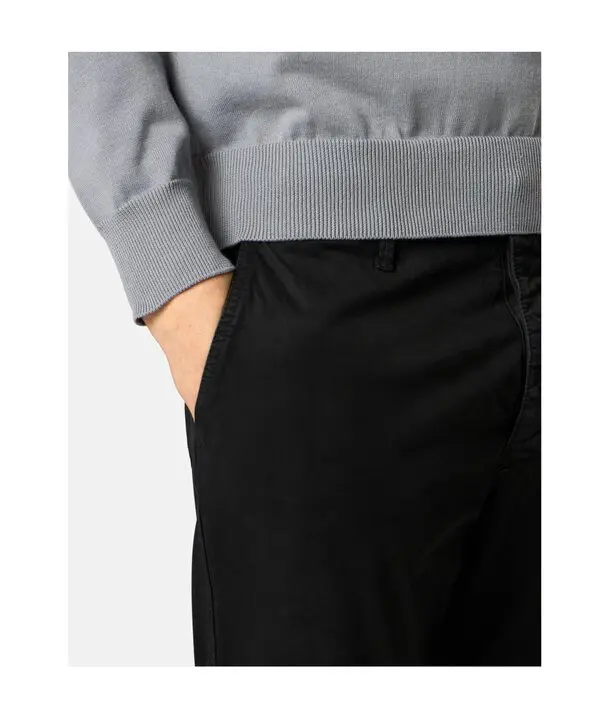 Stone Island Compass Motif Straight Leg Trousers - Black