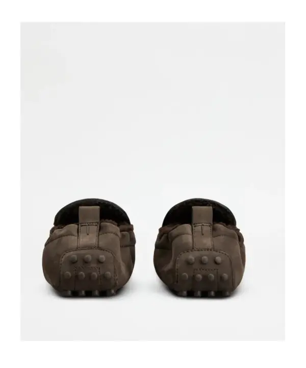 TOD'S Suede Gommino Loafers With Wool Lining