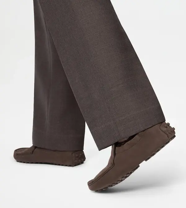 TOD'S Suede Gommino Loafers With Wool Lining