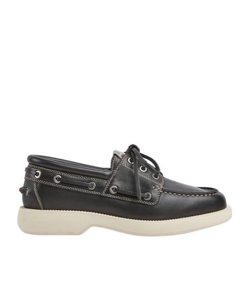 Gucci Lace-up Casual Leather Boat Shoes - Black