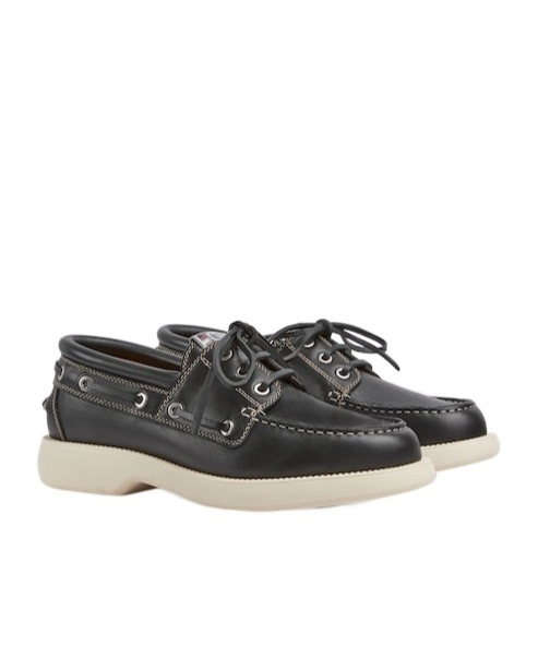 Gucci Lace-up Casual Leather Boat Shoes - Black