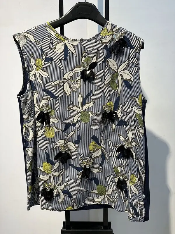 Sportmax Sleeveless Embellished Silk Top
