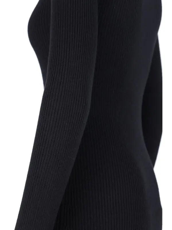 NILI LOTAN Roxy Ribbed Knit Maxi Dress With Button Closure