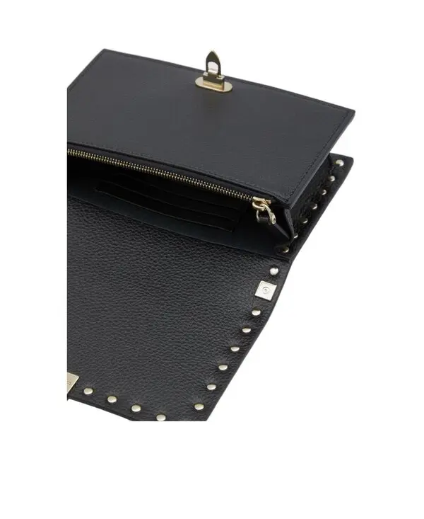 Valentino Garavani Rockstud Foldover Top Crossbody Bag - Black